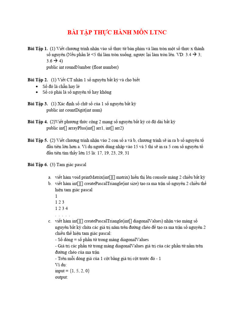 Bai Tap Thuc Hanh - Laptrinhnangcao | PDF