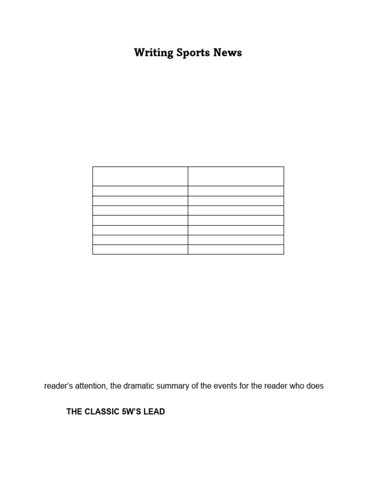 Sports Writing Reviewer | PDF | Sports Rules And Regulations | Sports