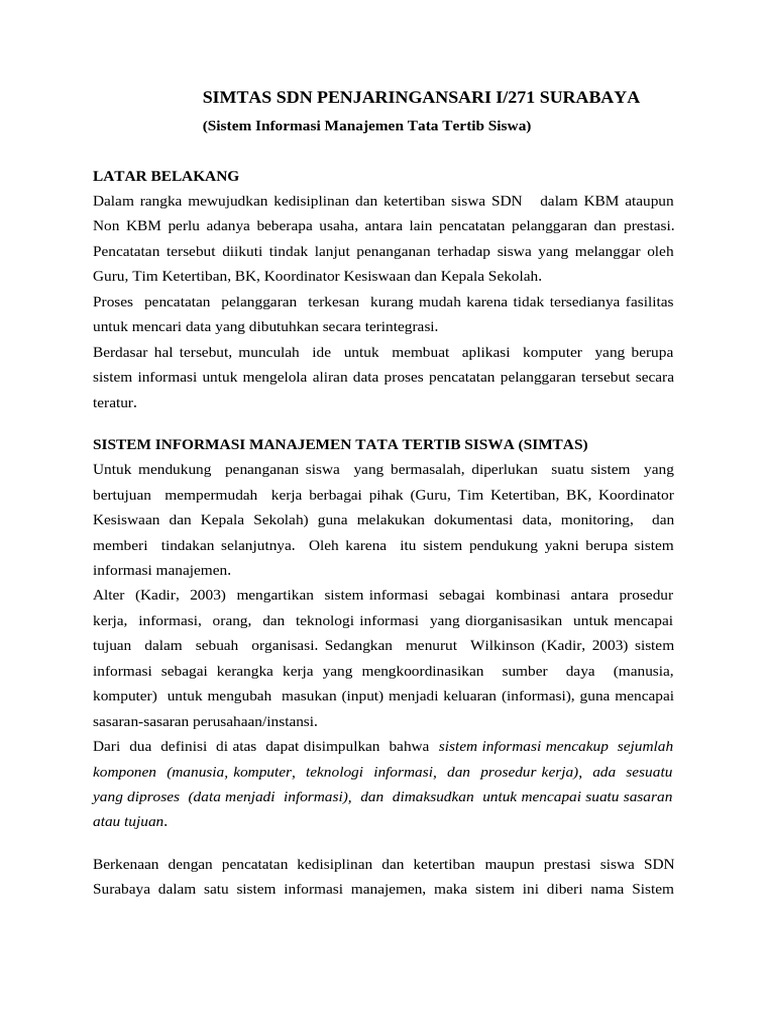 SIMTAS SD | PDF