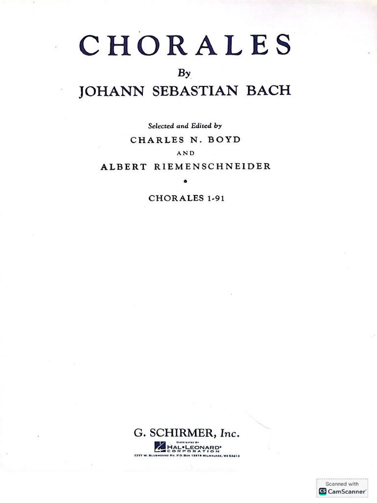 Bach Chorales Preface | PDF