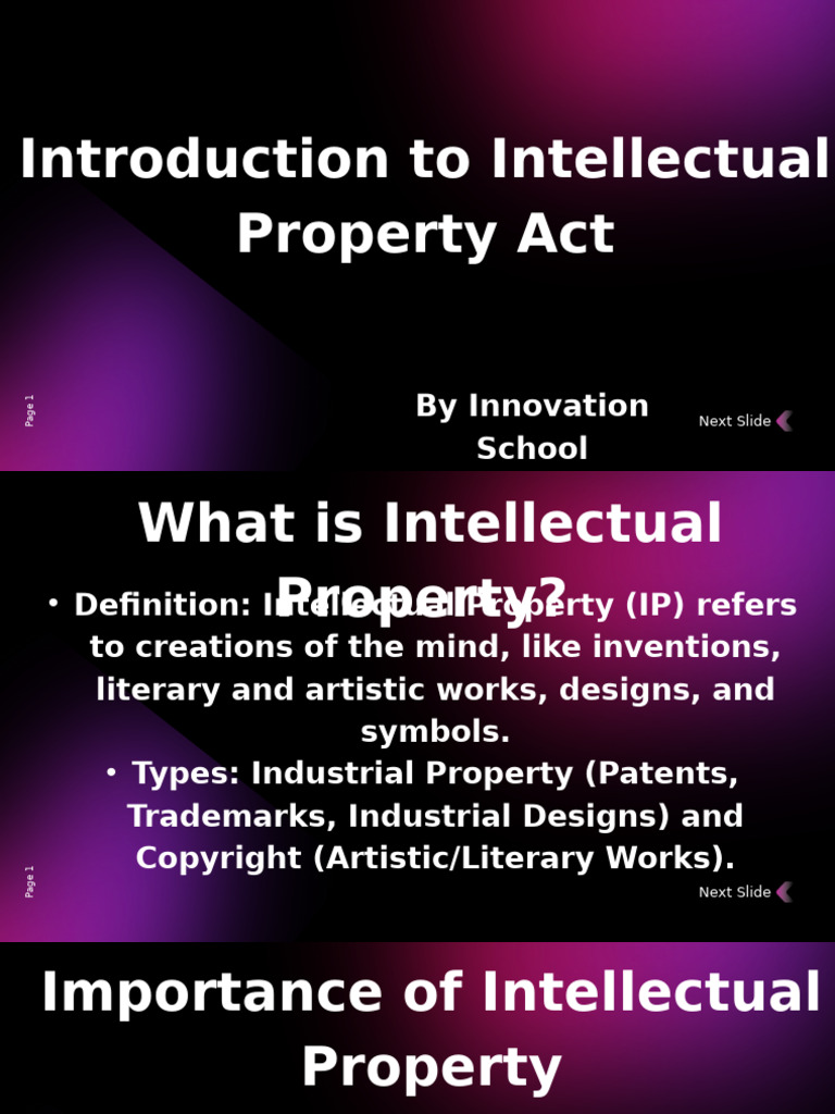 Introduction To Intellectual Property Act | PDF | Intellectual Property ...