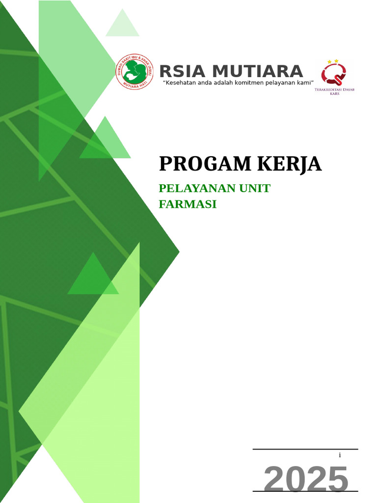 PROGRAM KERJA UNIT FARMASI 2025 | PDF