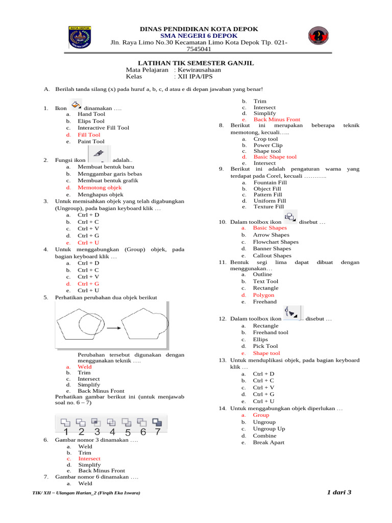 Latihan Soal_XII DG | PDF