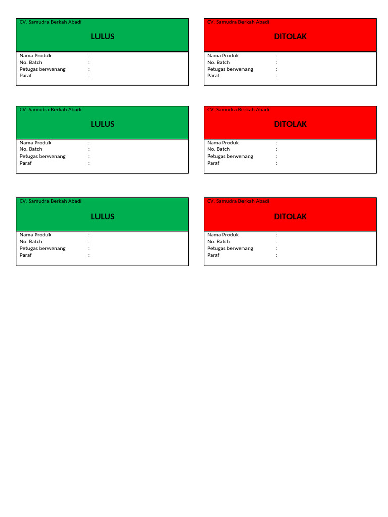 Label Rilis Produk | PDF