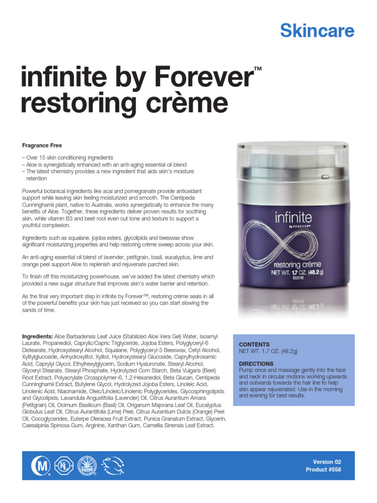 Skincare Infinite Restoring Creme | PDF