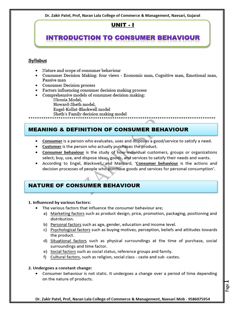 CB Merged | PDF | Consumer Behaviour | Behavior