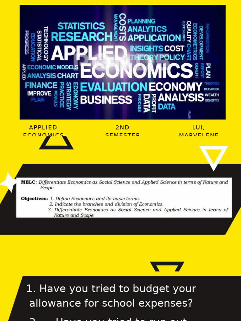 Applied Economics Activities | PDF