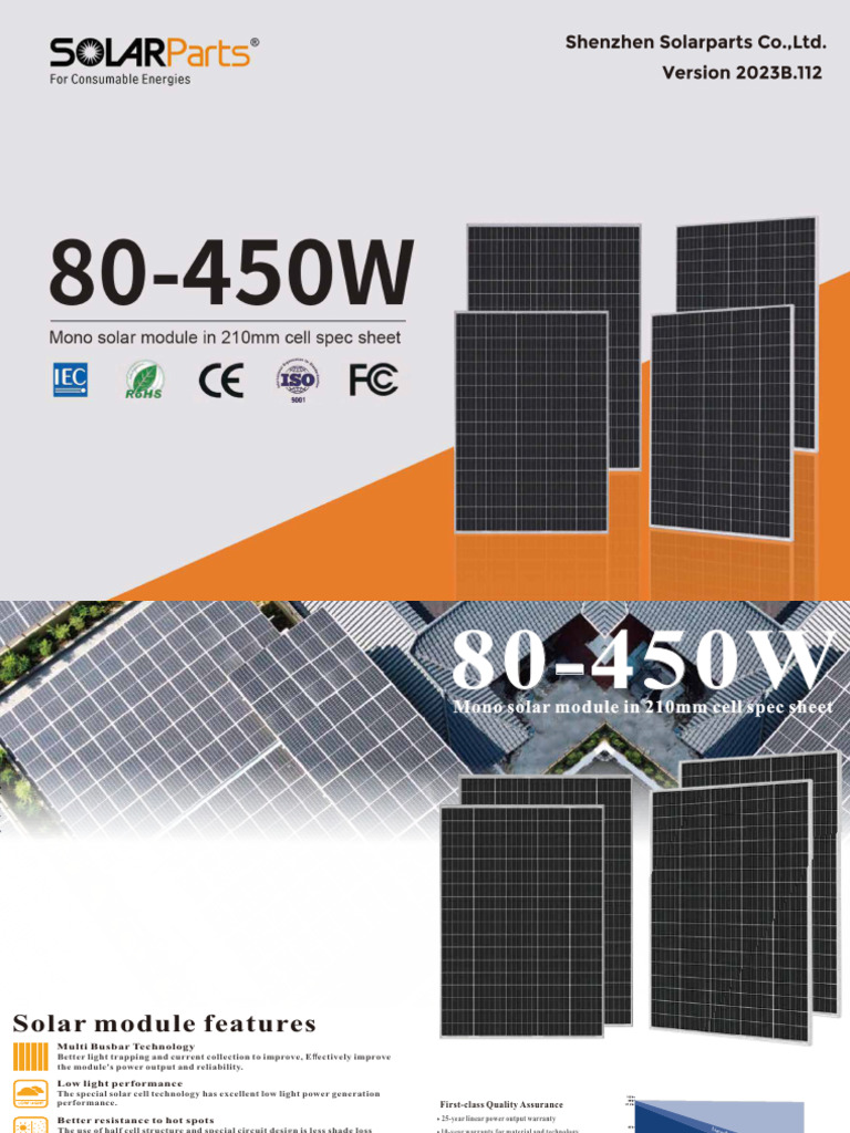 210mm 80-450W Mono Solar Modules | PDF