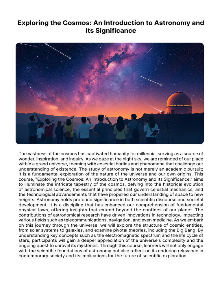Introduction to Astronomy and Its Importance | PDF | Big Bang | Universe