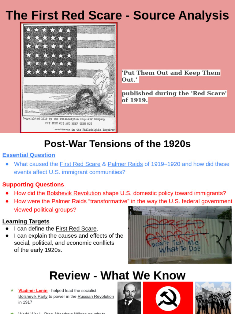 Copy of The First Red Scare Source Analysis (M) | PDF | Criminal Law ...