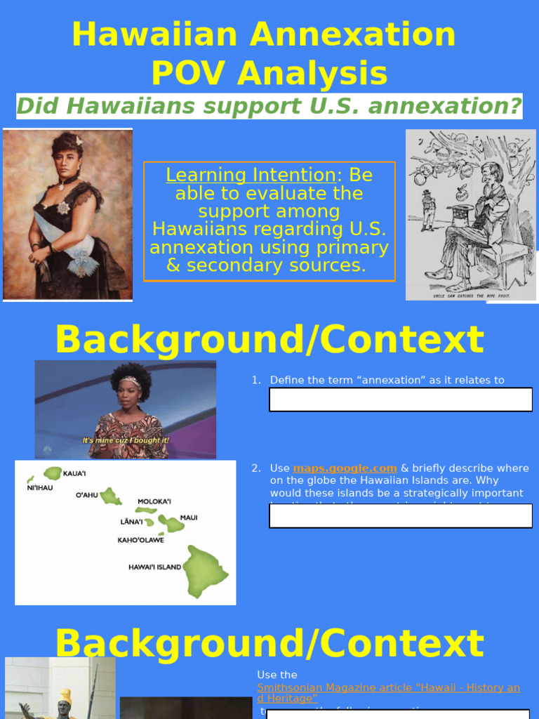 Hawaiian Annexation POV Analysis | PDF | Hawaii