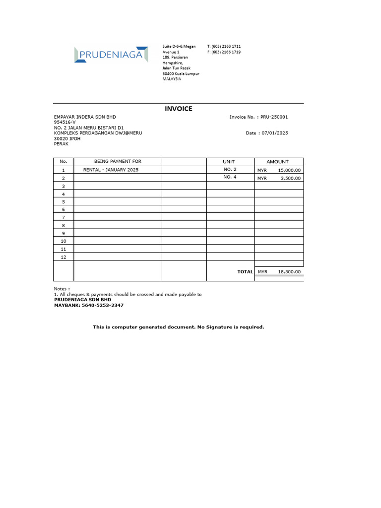 Invoice January 25 | PDF