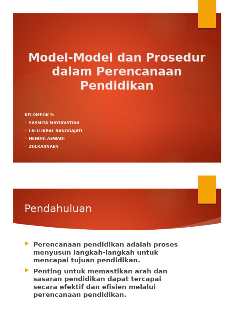 Model Model Perencanaan Pendidikan | PDF