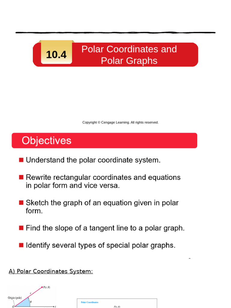 10.4 Polar Coordinates and Polar Graph | PDF | Tangent | Coordinate System