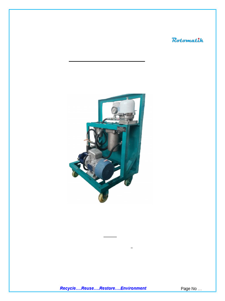Operation Manual Rotomatik OFM | PDF | Pump | Bearing (Mechanical)