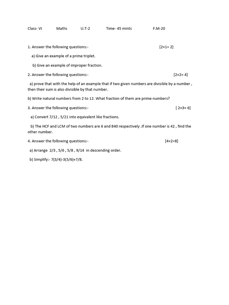 6 Maths | PDF