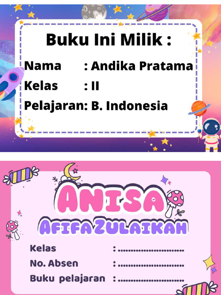 Desain Stiker Nama Buku | PDF