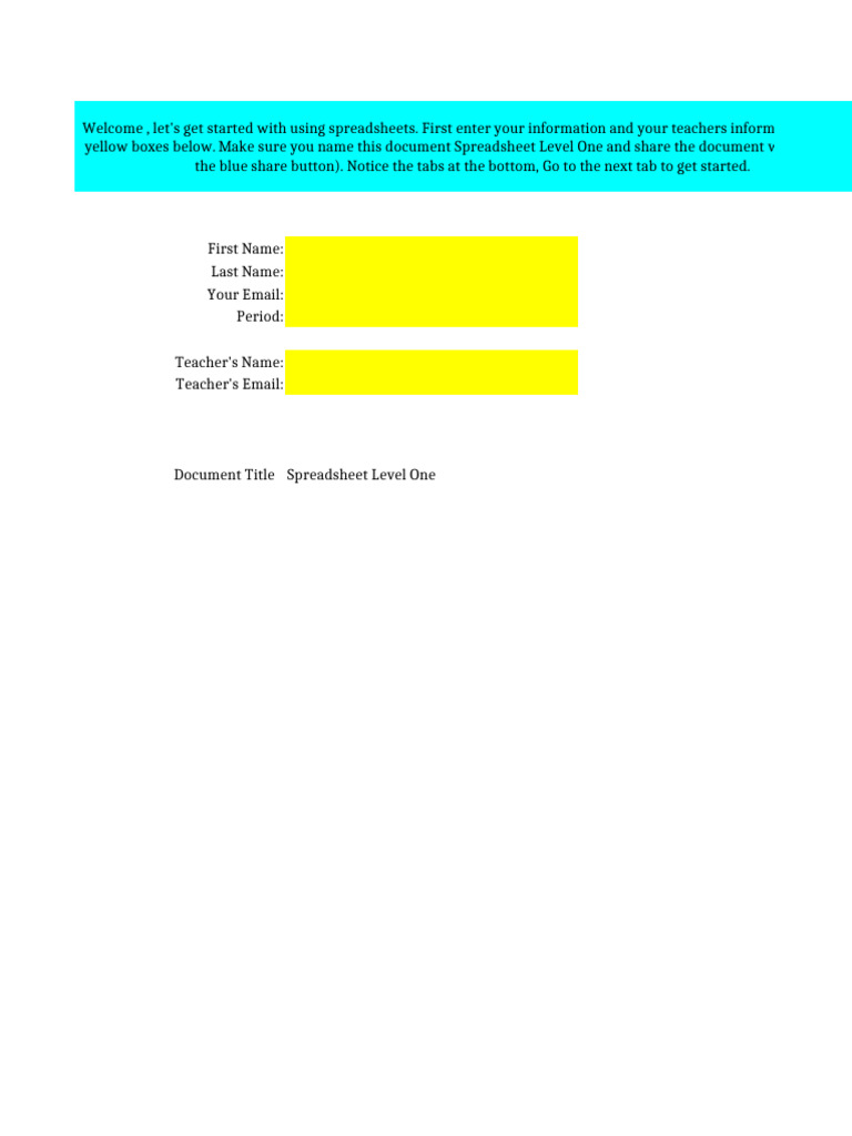 Practice 1 Getting Started with Spreadsheets (1) | PDF | Spreadsheet ... Practice 1 Getting Started with Spreadsheets (1) | PDF | Spreadsheet ...