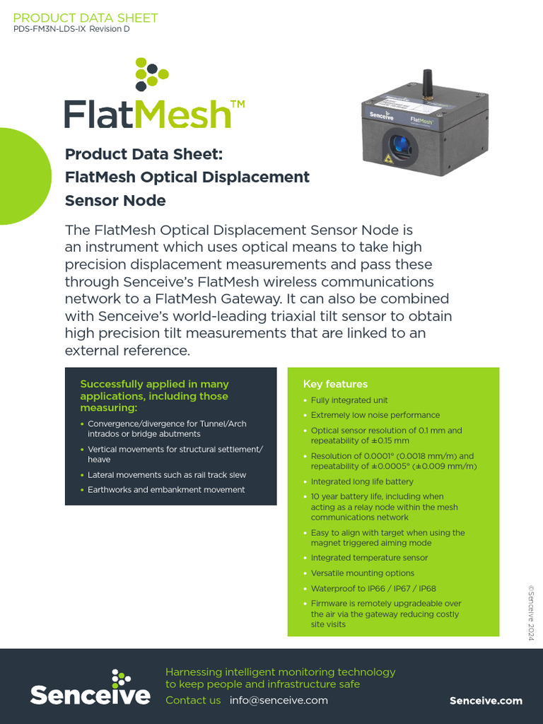 PDS-FM3N-LDS-IX FlatMesh Optical Displacement - 3 | PDF | Sensor | Computer Network