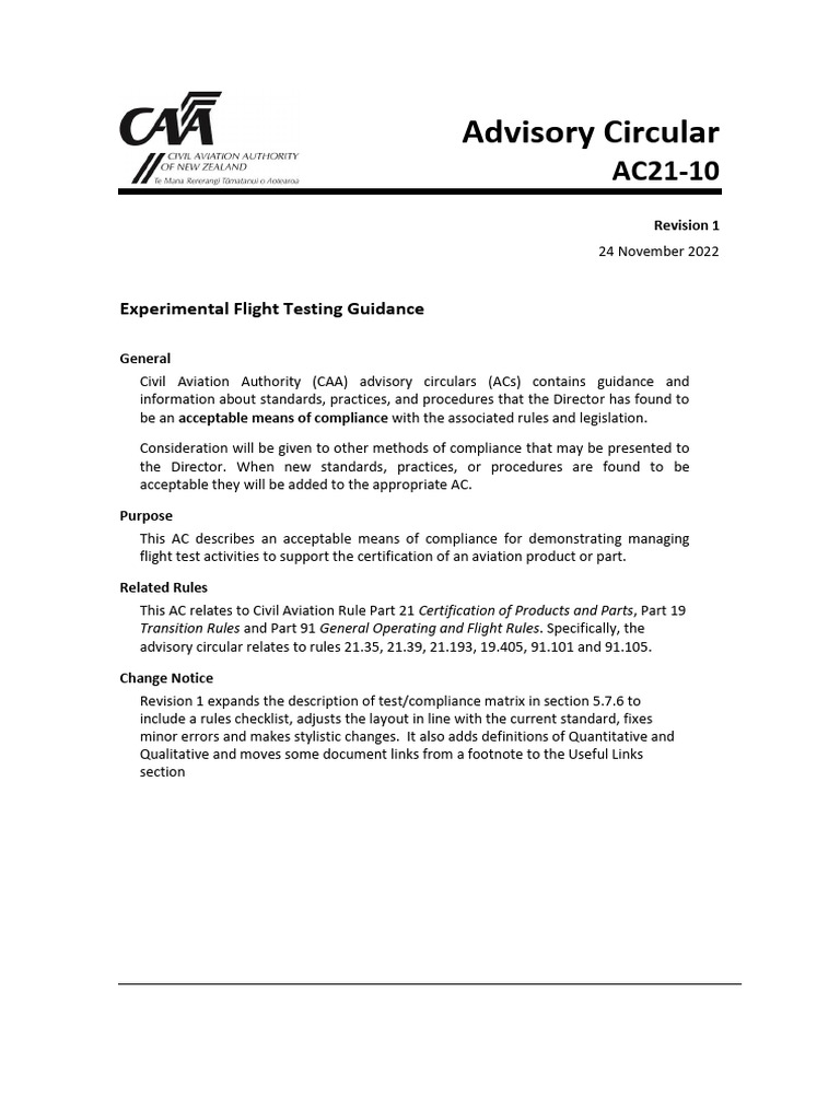 AC21 | PDF | Flight Test | Aviation