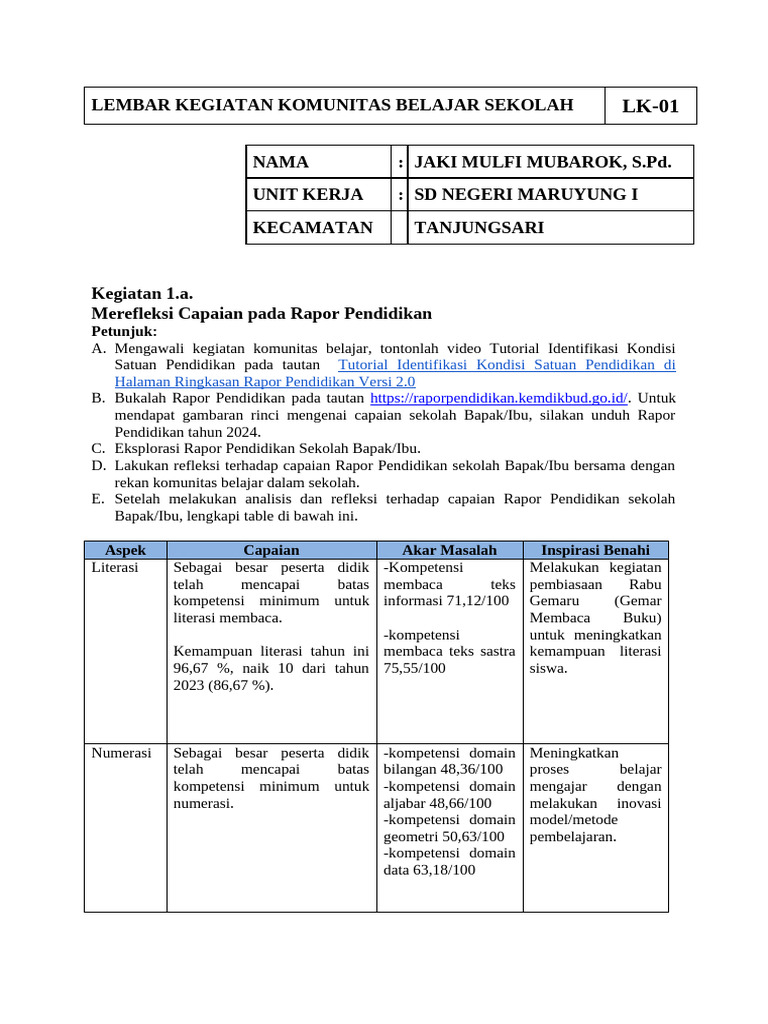 LK-01 Refleksi | PDF