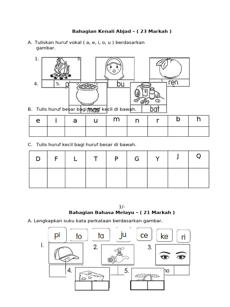 Ujian Saringan DLP BM | PDF