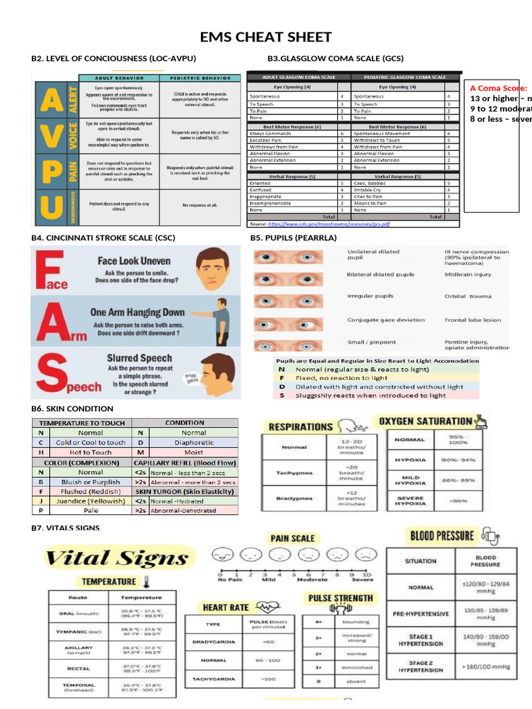 EMS CHEAT SHEET | PDF