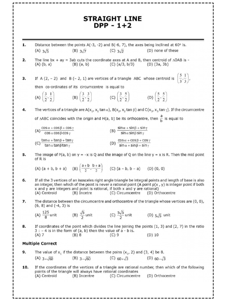 straight lines dpp | PDF