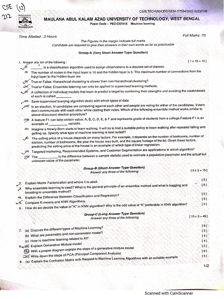 machine-learning-makaut-sem-7 | PDF