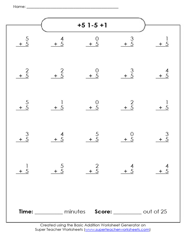 Basic Addition Practice Sheet | PDF