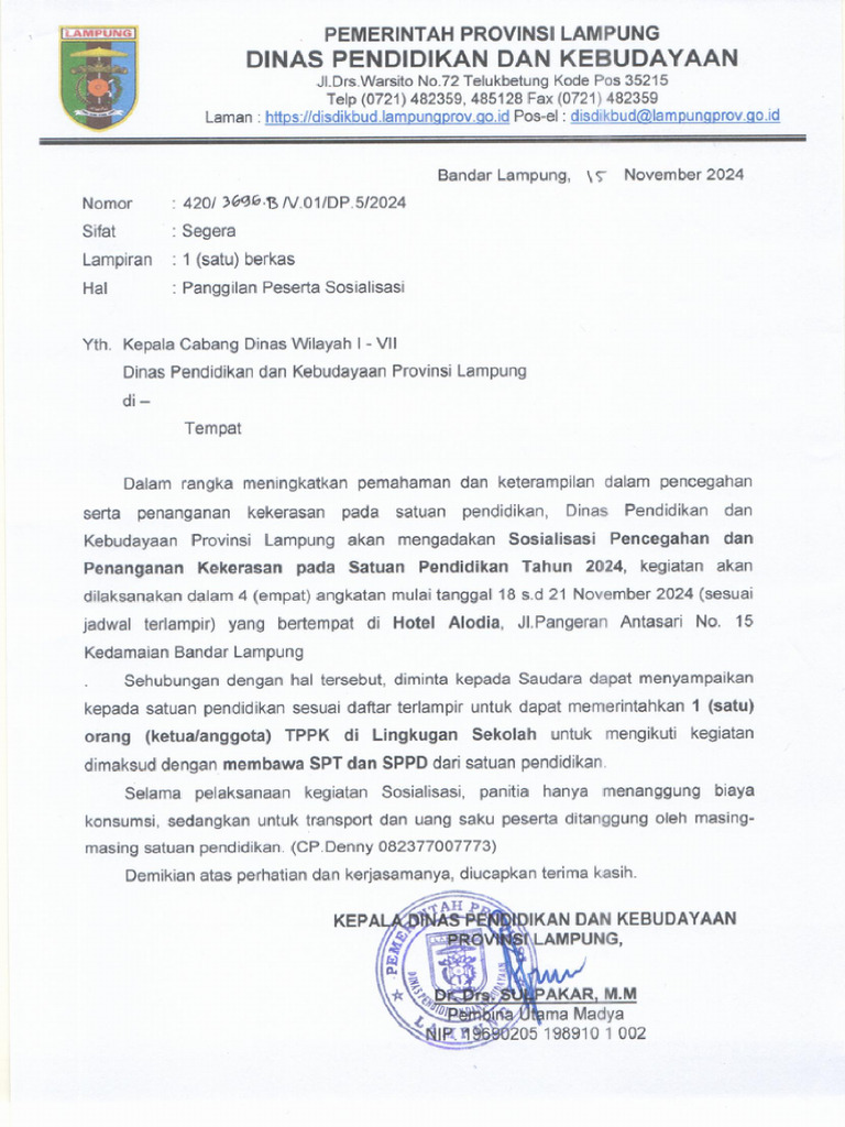 Surat Pemanggilan Sosialisasi - Final | PDF