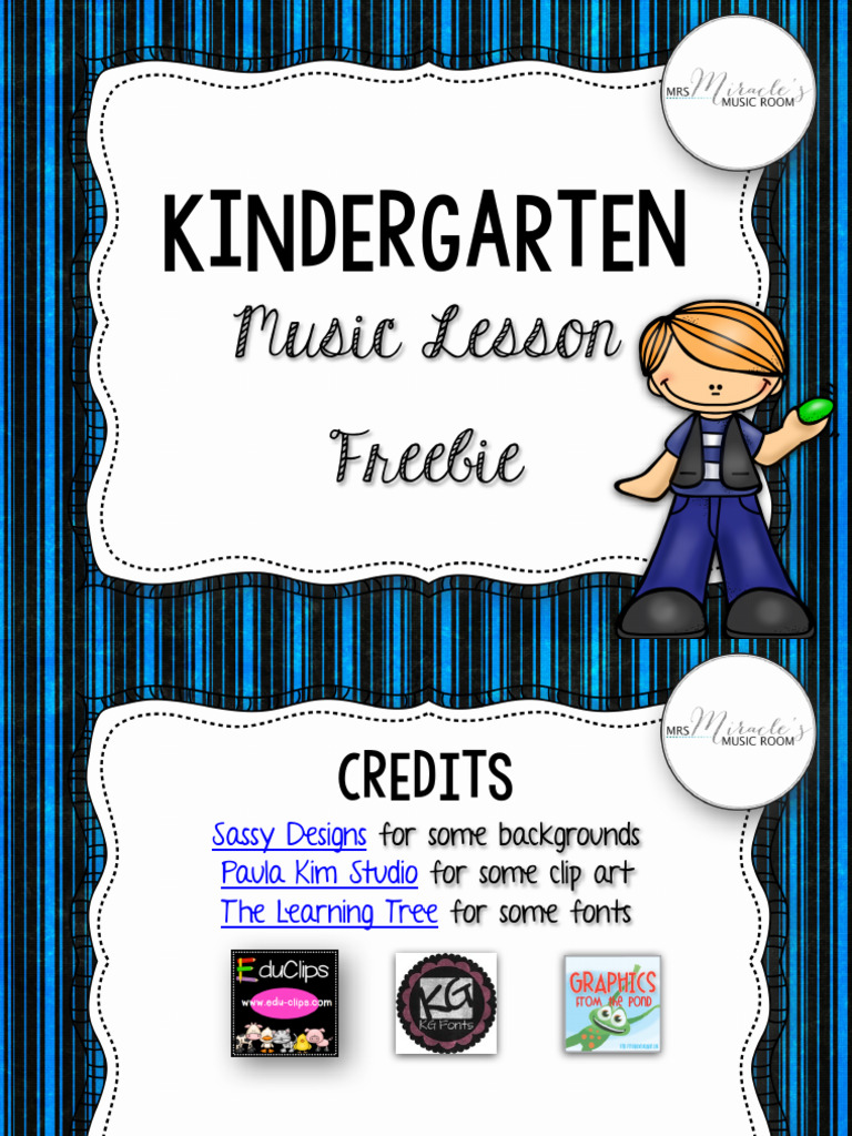 Kindergarten Music Lesson Freebie | PDF