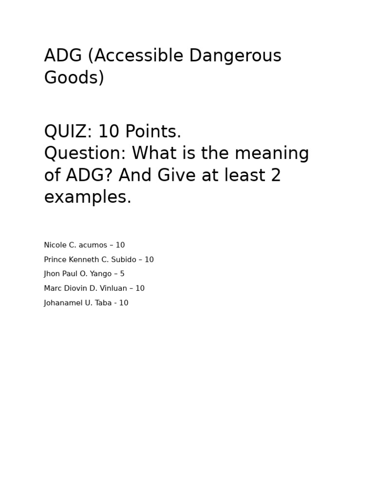 Accessible Dangerous Goods | PDF