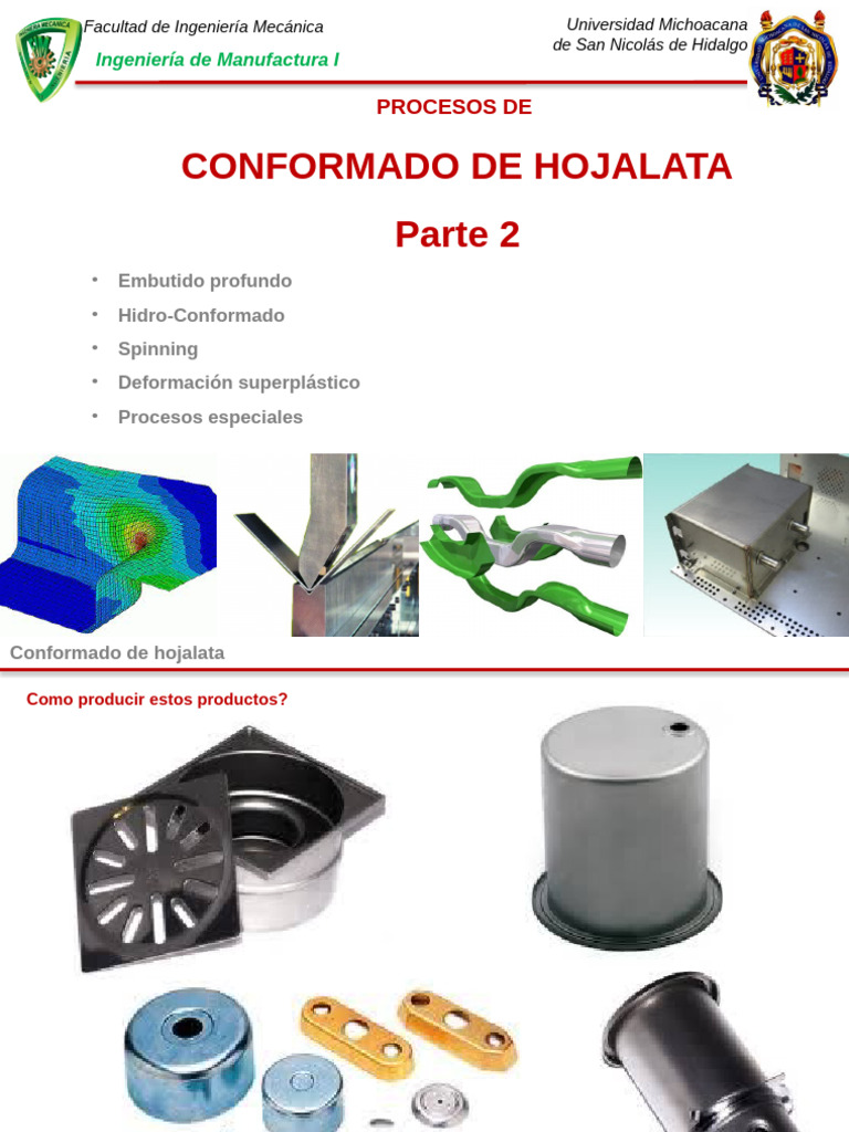 Procesos de Embutido Profundo en Hojalata | PDF | Deformación ...