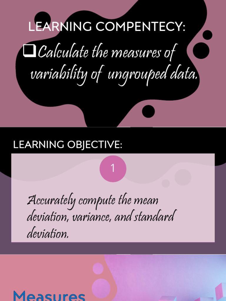 Week 7-Day 17-Measures of Variability-Average Deviation (Ungrouped Data ...