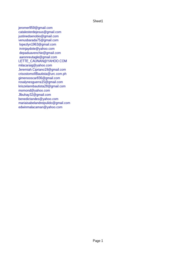 Batangas BRGY Email List - Ods 9 | PDF