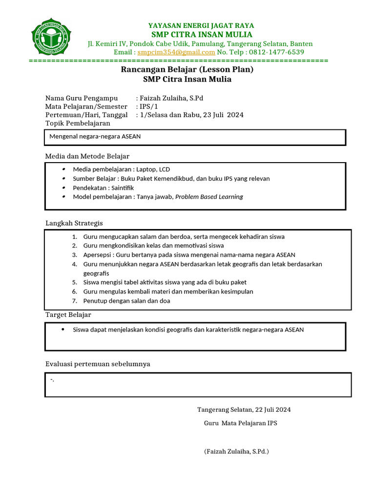 LP Ips 8 Ke-1 Ta 24-25 | PDF