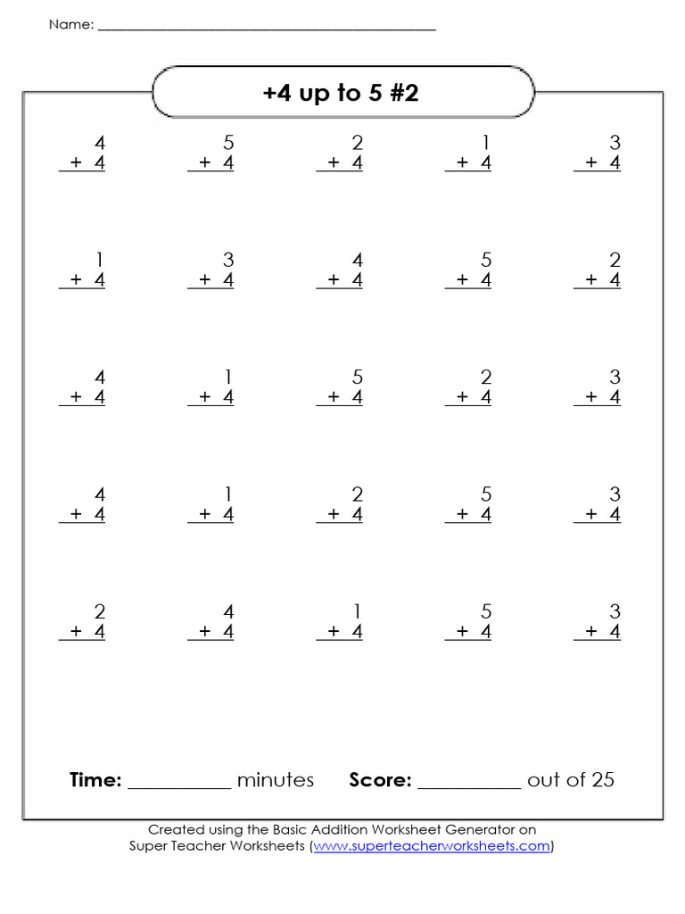 Super Teacher Worksheets 4 Up To 5 2 | PDF | Worksheet