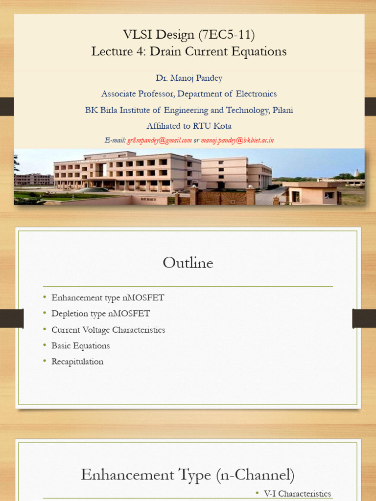 Lecture 4 - MOSFET Drain Current Equations | PDF