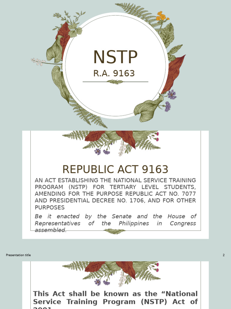 NSTP Orientation Presentation | PDF