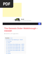 The Genesis Order Walkthrough: (Updated To V.57011) by Greg87 | PDF