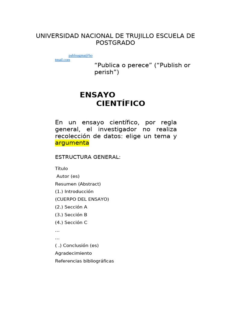 Guía para El Ensayo Científico | PDF | Ensayos | Razonamiento inductivo