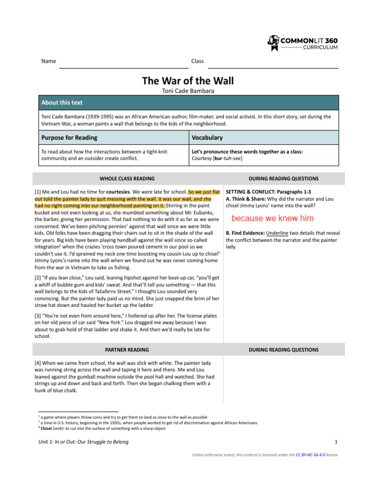 The+The+War+of+the+Wall +annotating+the+text+ | PDF