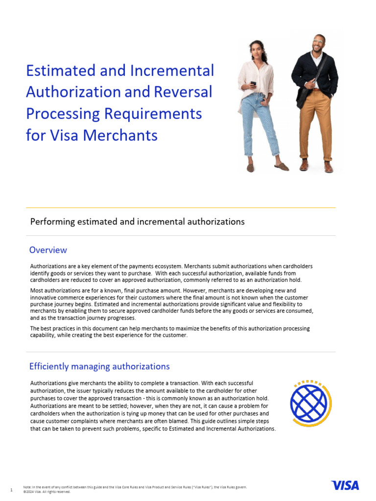 Visa Estimated and Incremental Authorizations | PDF | Visa Inc. | Trademark