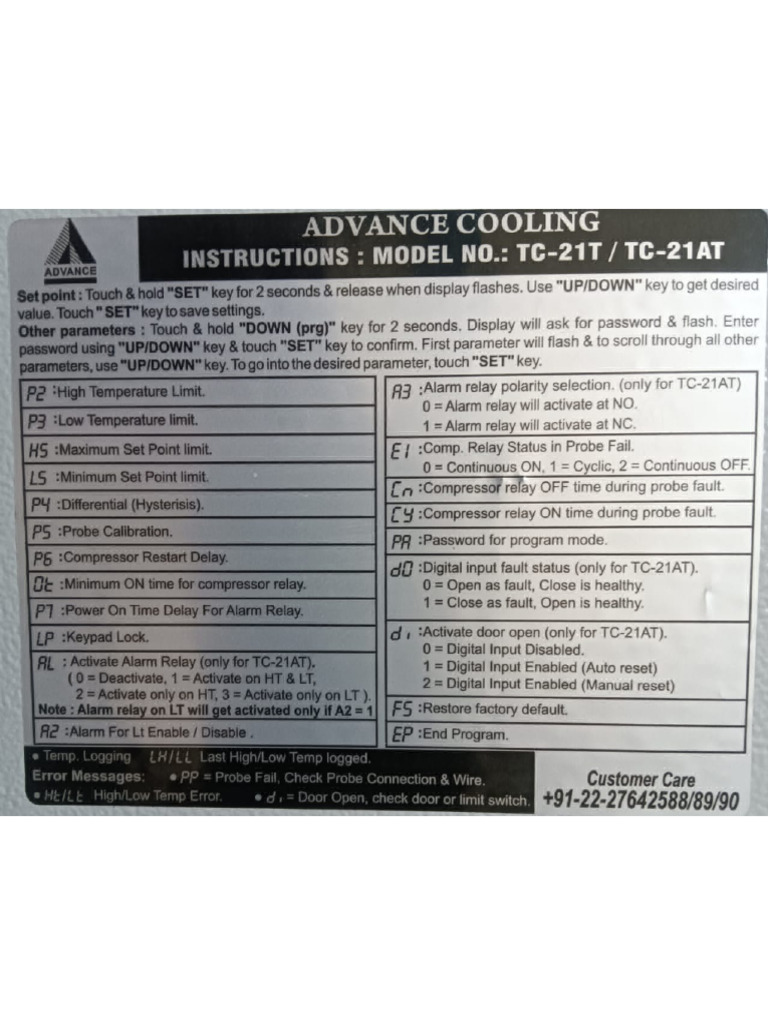 Advance Cooling Manual | PDF