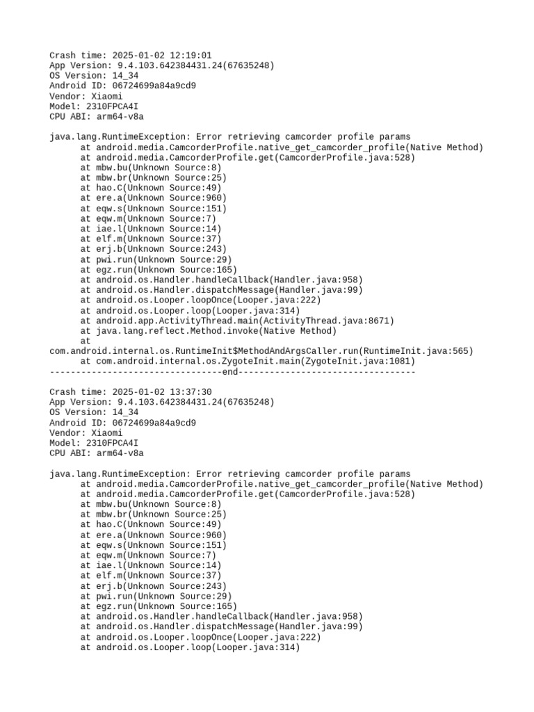 crash_20250102 | PDF | Mobile Linux | Arm Architecture