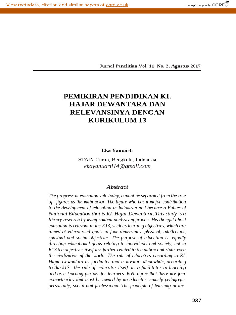 pemikiran pendidikan KHD | PDF