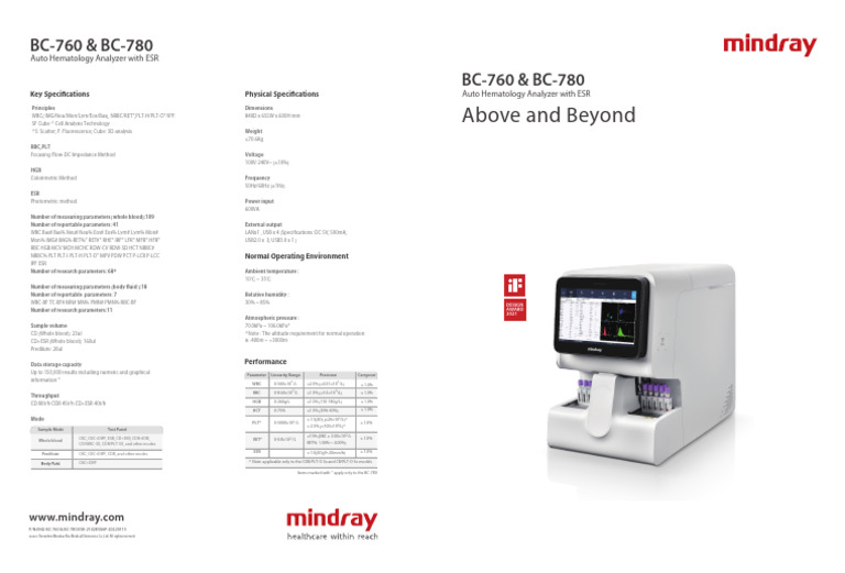 Mindray BC 760 _ 780 | PDF | Electrical Engineering | Electricity