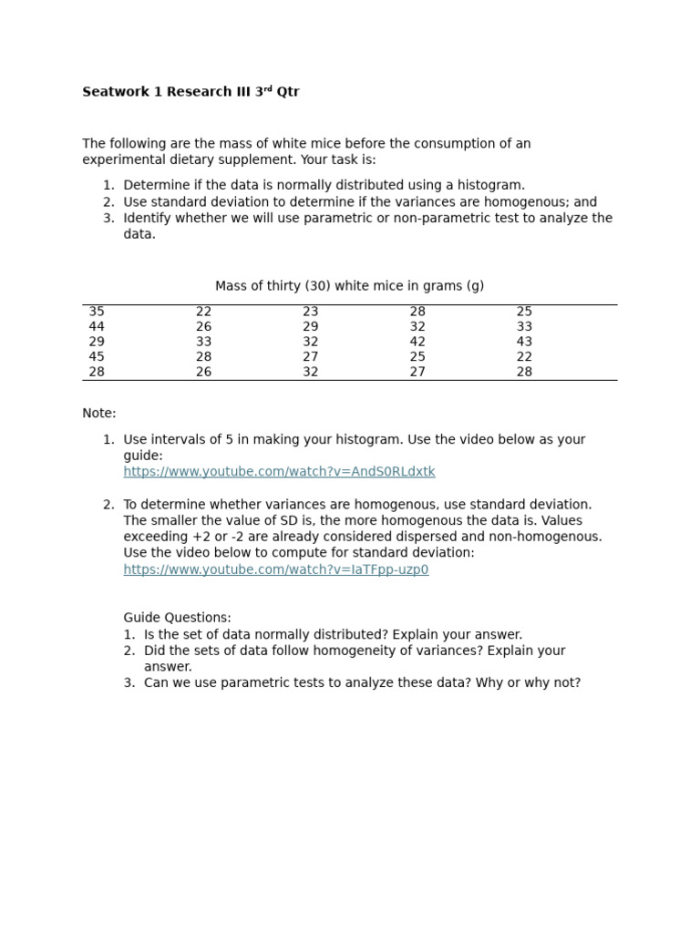 Seatwork 1 Research III 3rd QTR | PDF