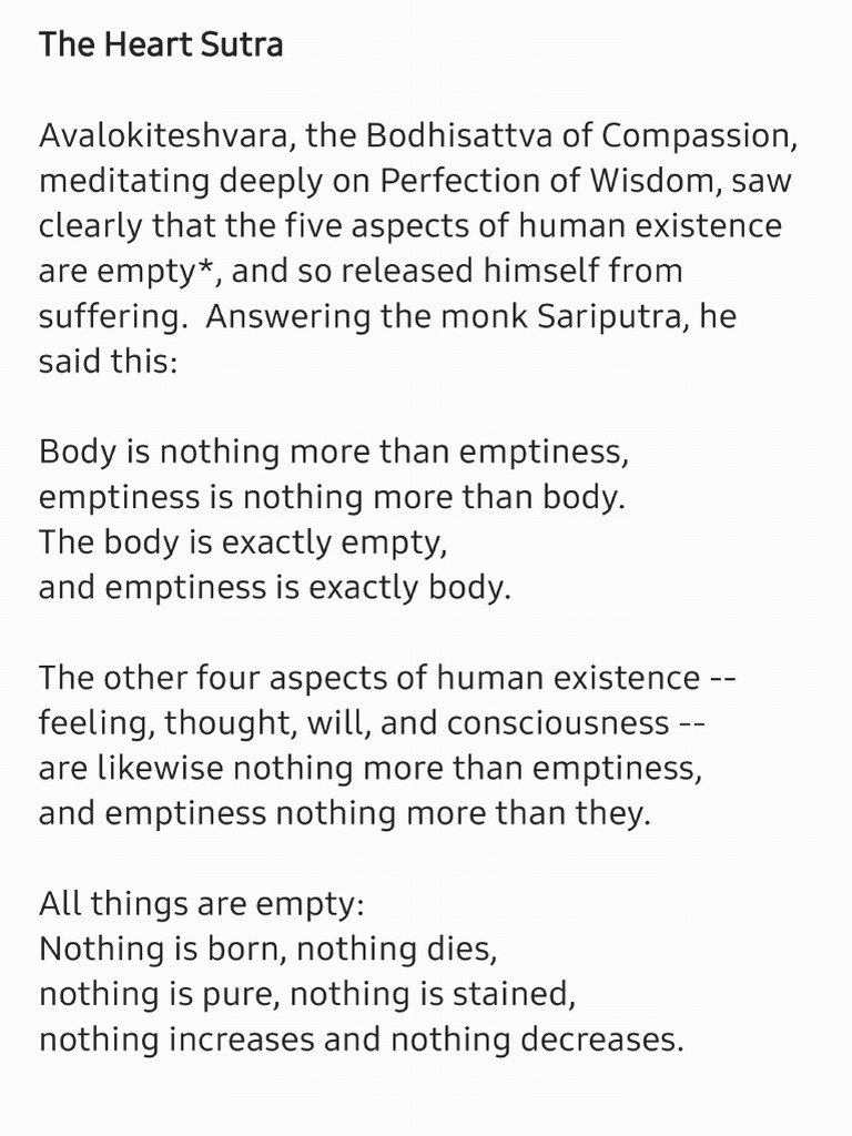 Heart Sutra Explanation | PDF